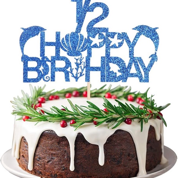 Party Supplies | Royal Blue Happy 12 Birthday Cake Topper | Poshmark